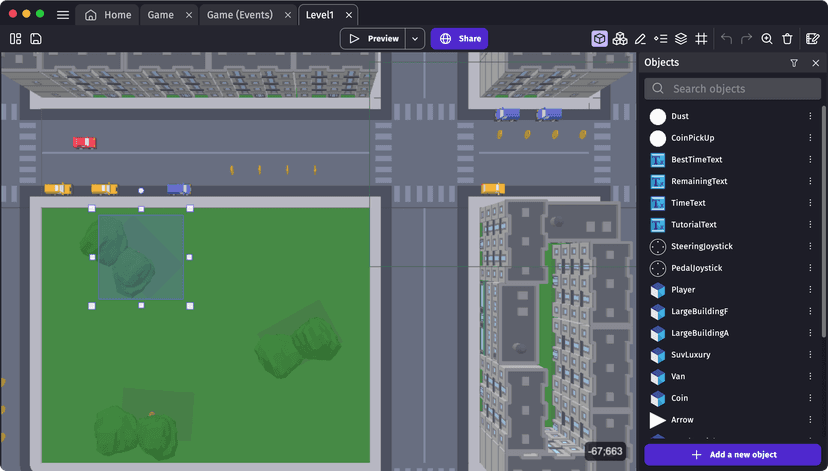 Lightning fast, no-code video game creation | GDevelop
