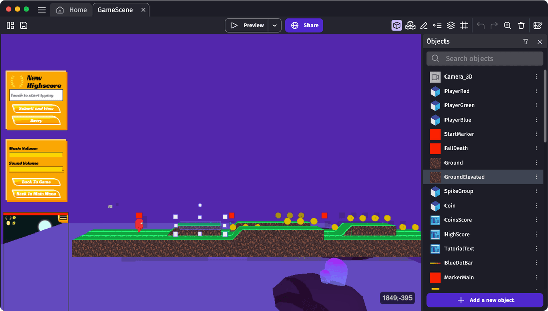Lightning fast, no-code video game creation | GDevelop