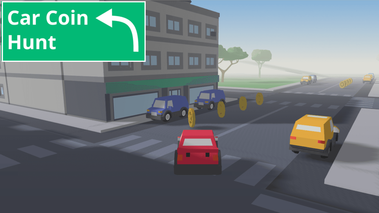 3d car coin hunt - a game example from the GDevelop game making app ...