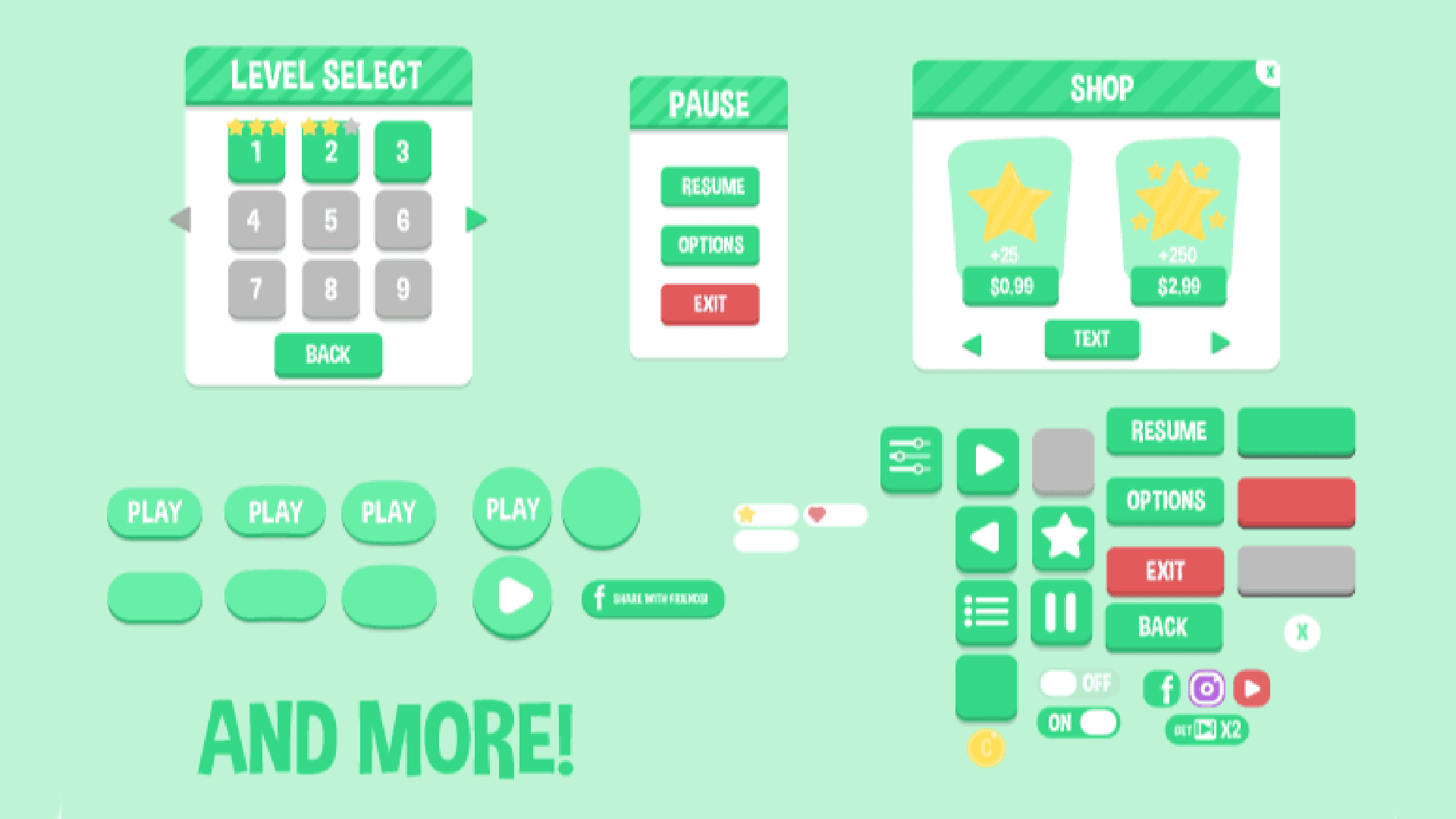 Casual Game Ui Pack A Premium Asset Pack To Build Games With Gdevelop Gdevelop 