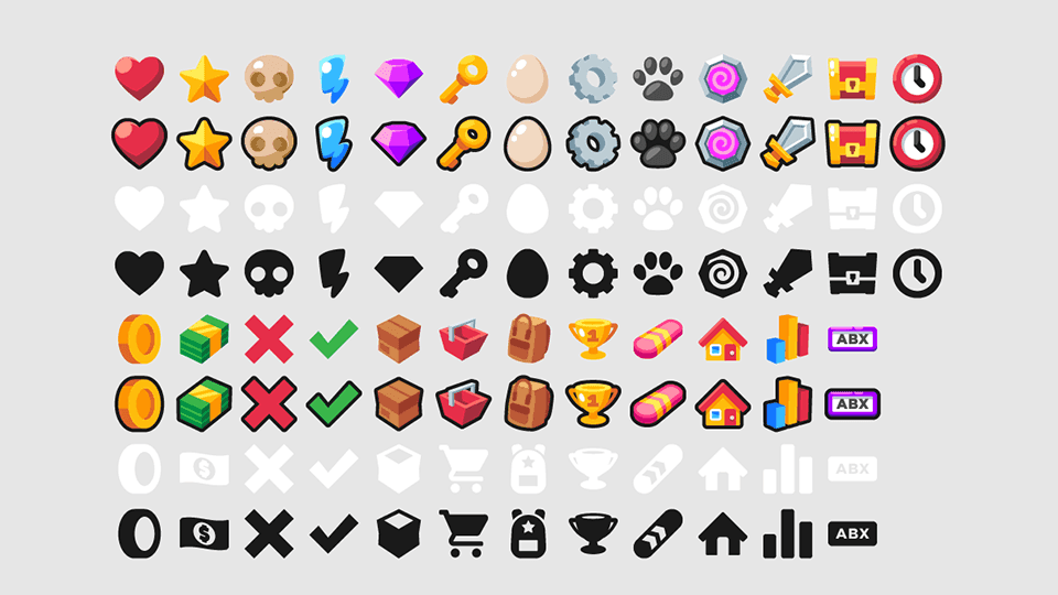 Flat Icon Pack - a premium asset pack to build games with GDevelop ...